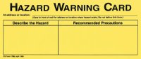 N1022314-Carrier Delivery Form Cards,500/Box, Hazard Warning N1022314